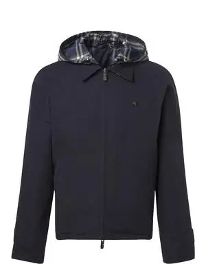 Burberry Check Cotton Blouson Jacket - Blue