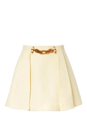 Balmain Chain-detail Pleated Miniskirt - White