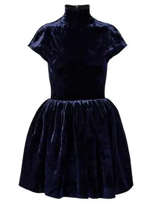 Alaïa Velvet Mini Dress - Blue