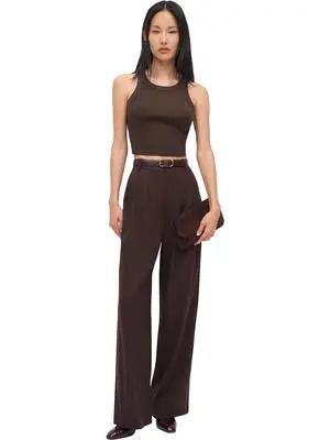 REFORMATION Tasha Cropped Tank Top - Brown