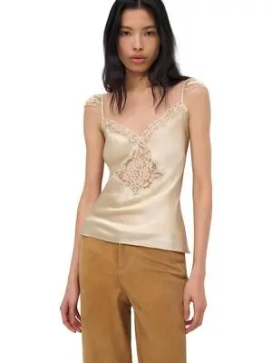 REFORMATION Serafina Silk Top - Ivory