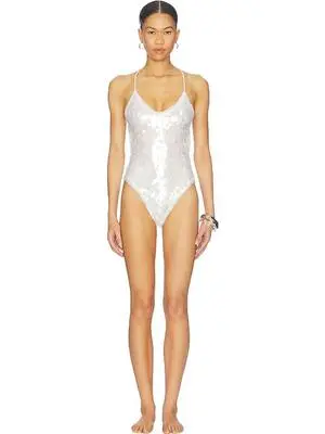 Norma Kamali Low Back Fara Slip One Piece - White