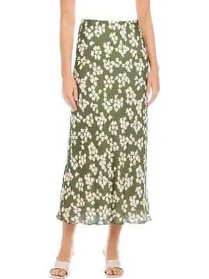 Fifteen Twenty Eva Bias Cut Midi Skirt - Print