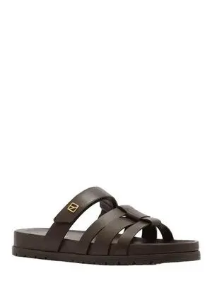 FRANKIE4 Leather Slide Sandal - Chocolate