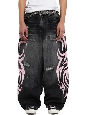 JADED LONDON Colossus Blade Oversized Jeans - Black