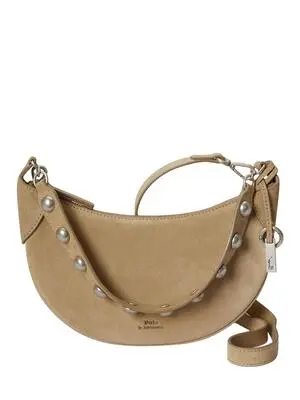 Polo Ralph Lauren Polo Id Stud Suede Crossbody Bag - Cashew