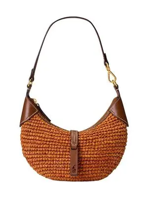 Polo Ralph Lauren Polo Id Raffia Shoulder Bag - Sequoia/cuoio