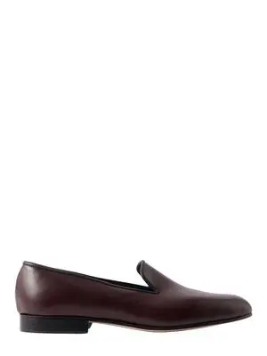 George Cleverley Albert Leather Slippers - Brown
