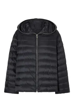 Rick Owens Moncler + Hooded Quilted Down Jacket - Black