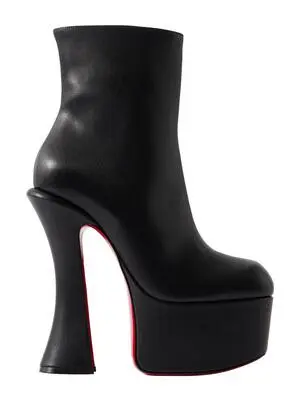 CHRISTIAN LOUBOUTIN Aquabootie 160 Leather Platform Ankle Boots - Black