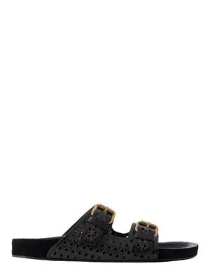 Isabel Marant Lennyo Leather Slides - Black