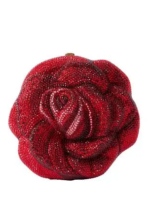 Judith Leiber Rose Desiree Crystal Clutch - Red