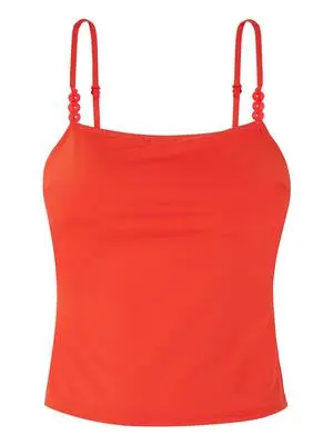 Staud Cleo Bead-embellished Tankini Top - Orange
