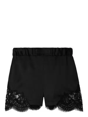 Versace Lace-paneled Satin Shorts - Black