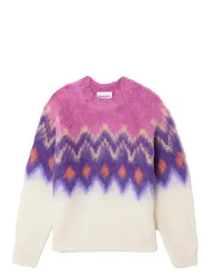 MARANT ETOILE Ambre Intarsia-knit Sweater - Pink