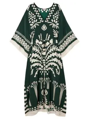 ERES Printed Silk Crepe De Chine Coverup - Green