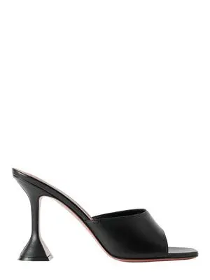 Amina Muaddi Lupita Leather Mules - Black