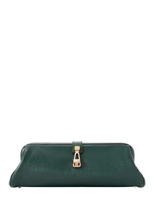 Gabriela Hearst Paola Textured-leather Clutch - Green