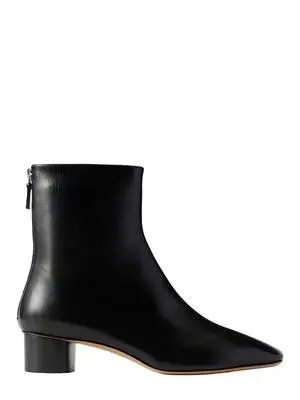 Le Monde Beryl Carole Leather Ankle Boots - Black