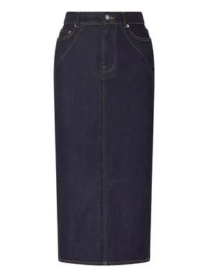 Givenchy Paneled Denim Midi Skirt - Blue