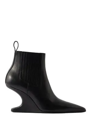 Rick Owens Cantilever Leather Ankle Boots - Black