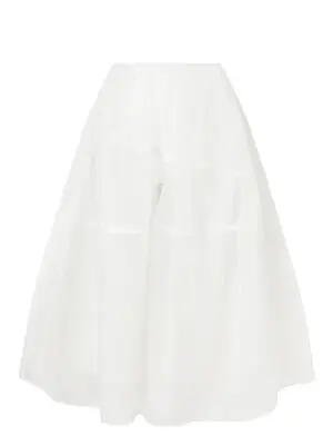 Simone Rocha Layered Pleated Silk-organza Midi Skirt - Ivory