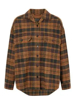 Loro Piana Darby Checked Wool And Cashmere-blend Shirt - Brown