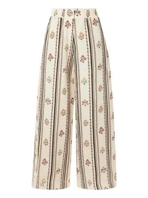 Agua Bendita Tota Andes Floral-print Linen Wide-leg Pants - Multi