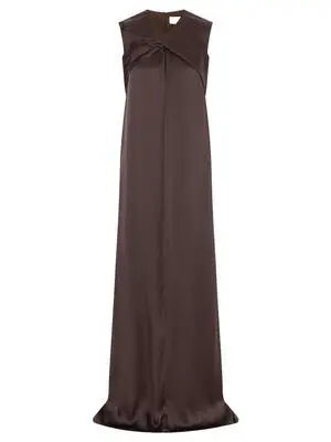 LIBEROWE Siena Pleated Satin-crepe Gown - Brown