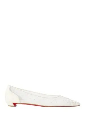 CHRISTIAN LOUBOUTIN Miss Z Degrastrassina Point-toe Flats - White
