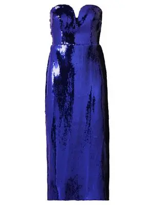 Alex Perry Strapless Sequined Midi Dress - Blue