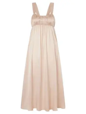 Chloé Silk-Satin Maxi Dress Antique Rose