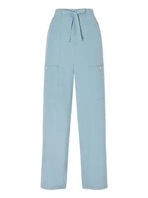 JIL SANDER Cotton-poplin Cargo Pants - Blue