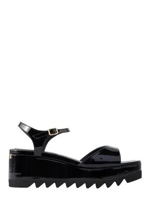 Stella McCartney Elyse Patent Platform Sandals - Black