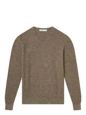 Inis Meáin Moss Ribbed Sweater - Green