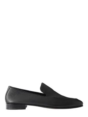 Manolo Blahnik Truro Full-grain Leather Loafers - Black