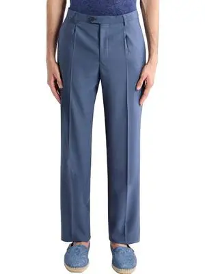 Etro Roma Single-Pleat Wool Pants Indaco