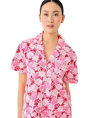 Lilly Pulitzer® Mari Pajama Button-up Top - Coconut Dear Heart