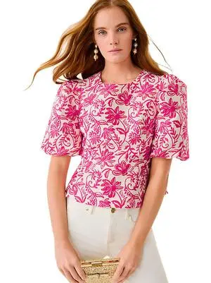 Lilly Pulitzer® Medora Jacquard Top - Sun Shell Pink Sunseeker Jacquard