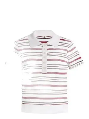 THE GARMENT Madison Striped Knit Polo - Red