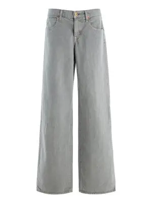 SLVRLAKE Lexi Rigid Low-rise Wide-leg Jeans - Grey