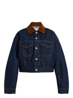 SLVRLAKE Curve-sleeve Denim Trucker Jacket - Blue