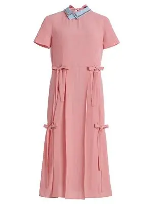 Prada Crepe Midi Dress - Pink