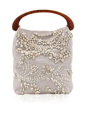 Dries Van Noten Dries Van Noten Crystal-Embellished Pouch Bag White