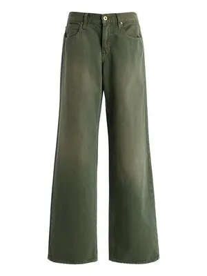 SLVRLAKE Mica Rigid Low-rise Wide-leg Jeans - Green