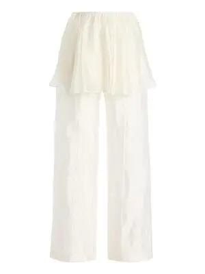 THE GARMENT Gillian Organza Peplum Pants - Ivory