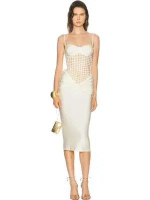 PatBO Selene Mesh Underwire Beach Dress - Off White