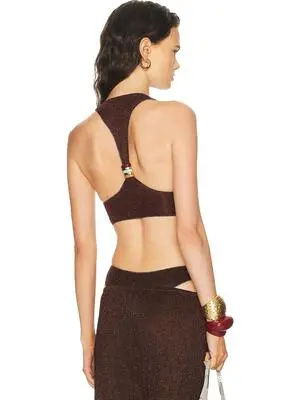 Oseree Lumiere Multi Ring Top - Chocolate