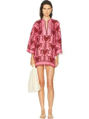 Johanna Ortiz Wild Savannah Tunic Dress - Pink & Cherry