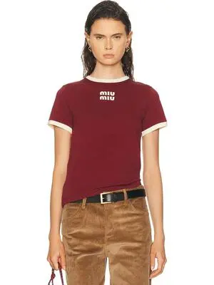Miu Miu T-shirt - Amaranto & Talco